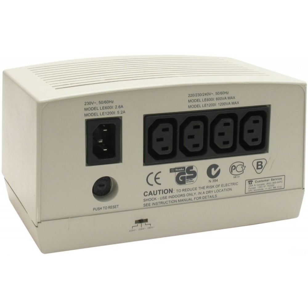 Стабилизатор Напряжения Однофазный APC AVR Line-R LE1200I - Защита от ...